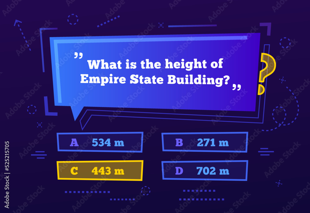 Quiz menu, test questions menu choice. Vector TV show or trivia game ...