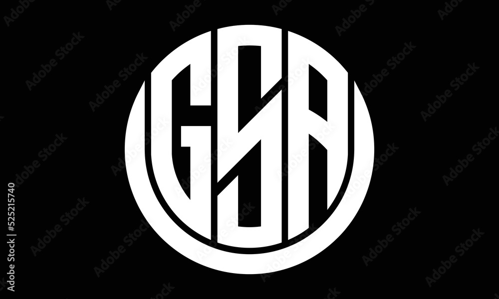 GSA shield in circle logo design vector template. letter mark, wordmark ...