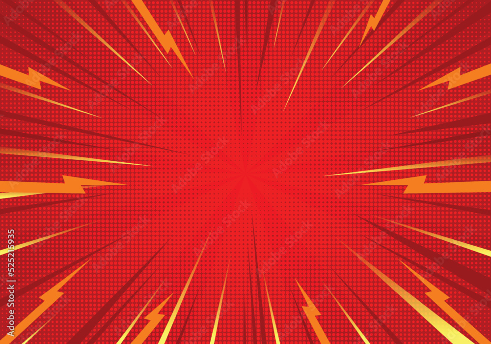 Cartoon Background with Yellow Lightning Stock Vector | Adobe Stock