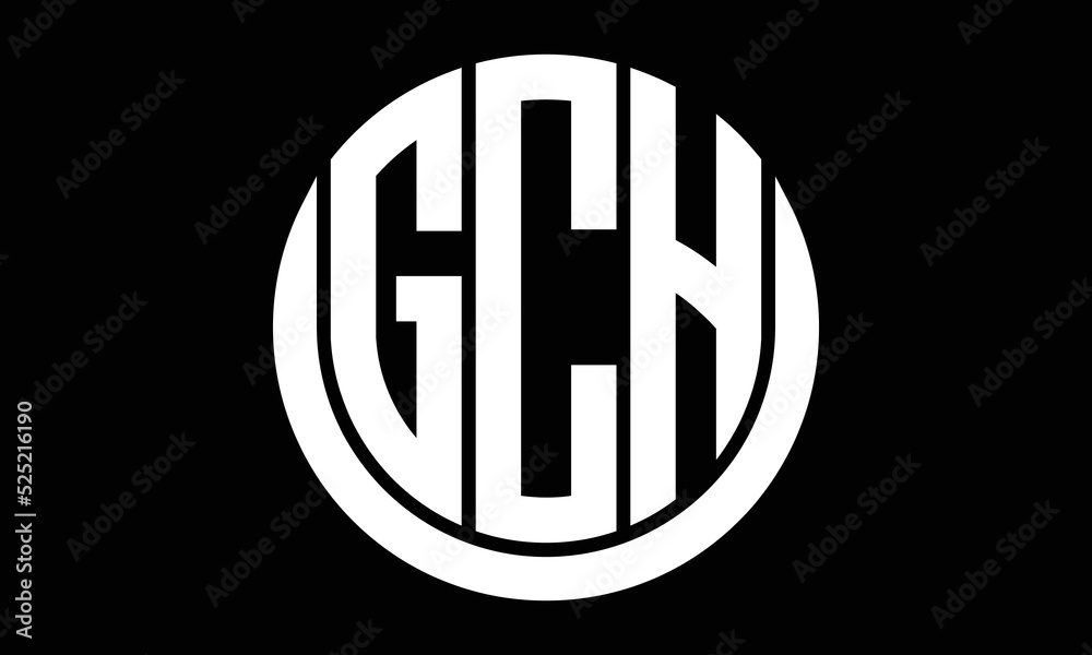 GCH shield in circle logo design vector template. letter mark, wordmark ...