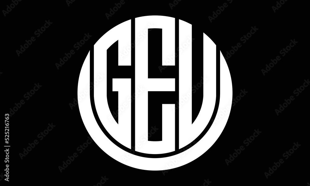 GEU shield in circle logo design vector template. letter mark, wordmark ...