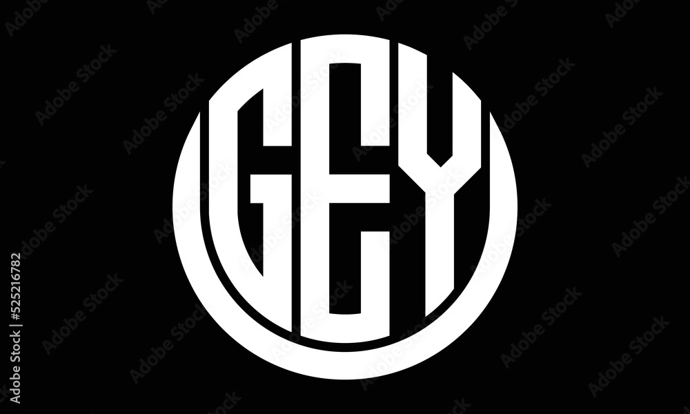 GEY shield in circle logo design vector template. letter mark, wordmark ...