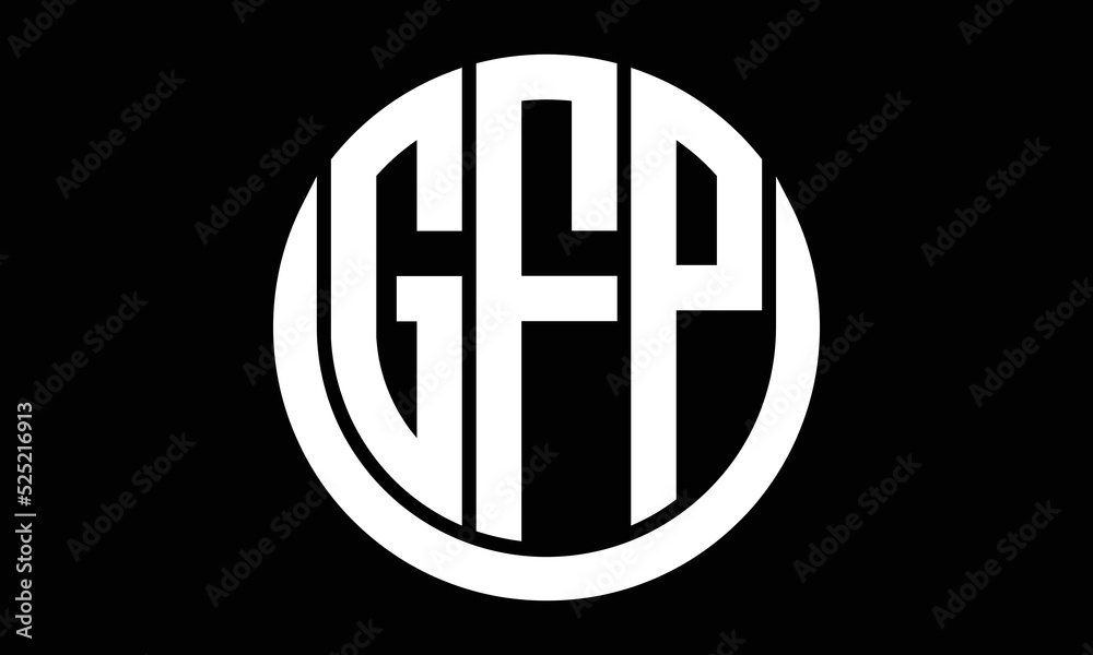 GFP shield in circle logo design vector template. letter mark, wordmark ...