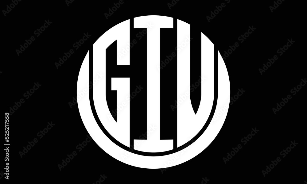 Vecteur Stock GIV shield in circle logo design vector template. letter ...
