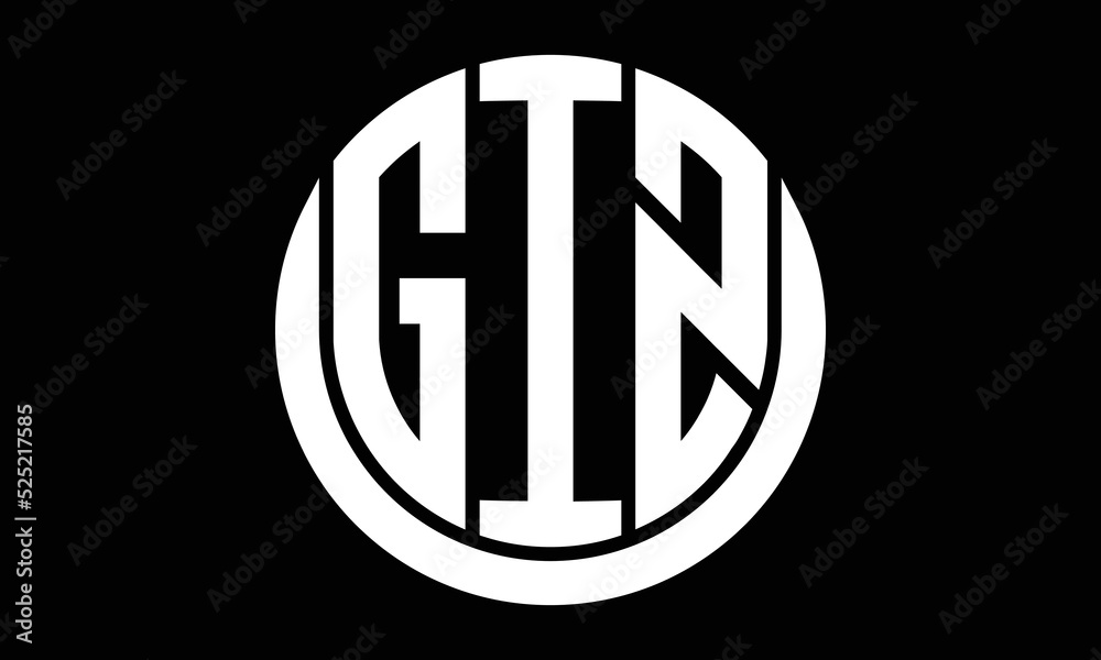 GIZ shield in circle logo design vector template. letter mark, wordmark ...
