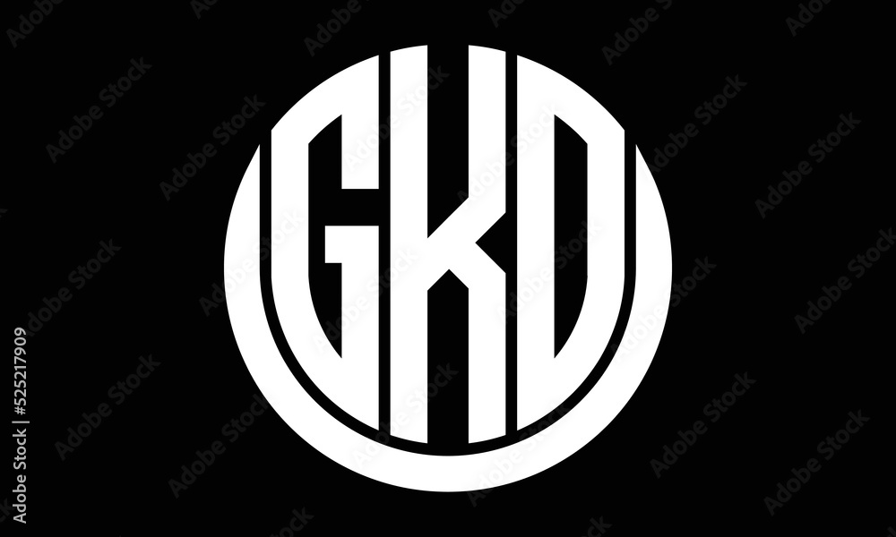 GKO shield in circle logo design vector template. letter mark, wordmark ...