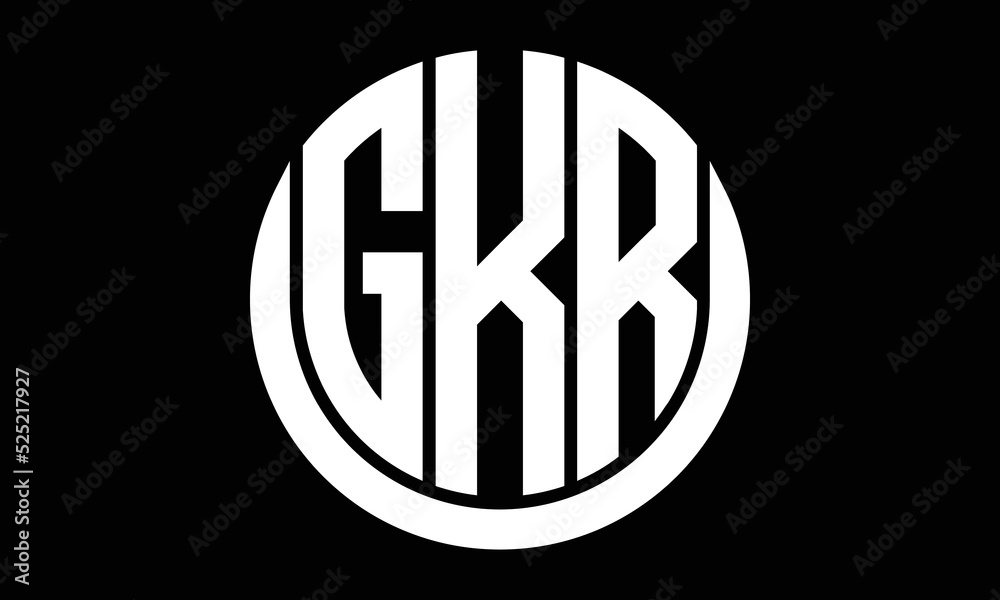 GKR shield in circle logo design vector template. letter mark, wordmark, monogram symbol on ...