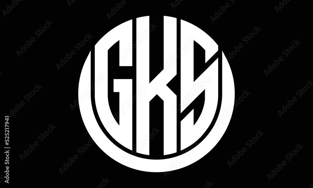 GKS shield in circle logo design vector template. letter mark, wordmark ...
