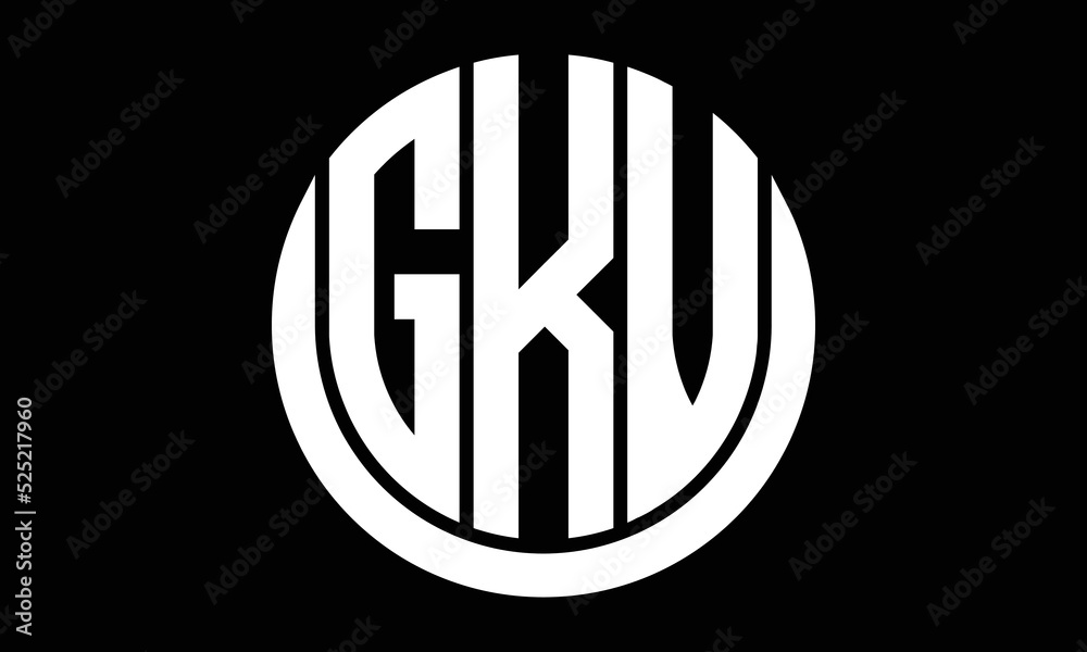 GKV shield in circle logo design vector template. letter mark, wordmark ...