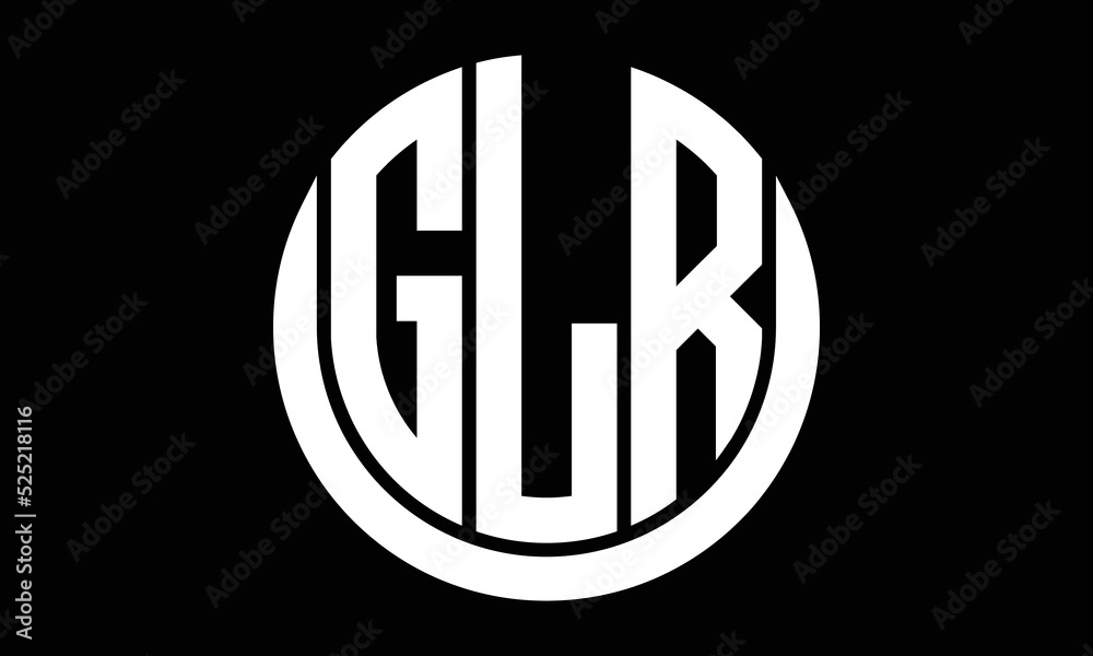 GLR shield in circle logo design vector template. letter mark, wordmark ...