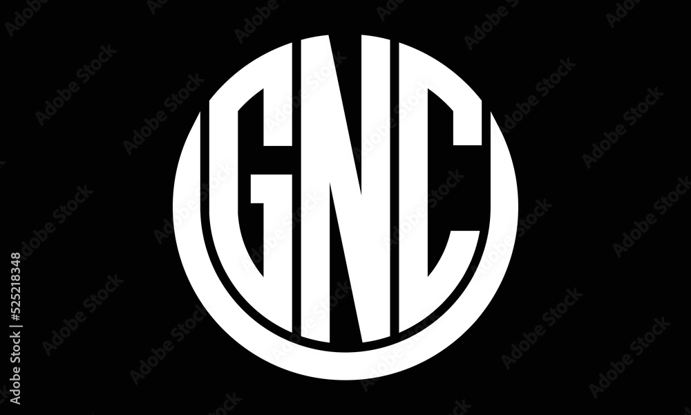 GNC shield in circle logo design vector template. letter mark, wordmark ...