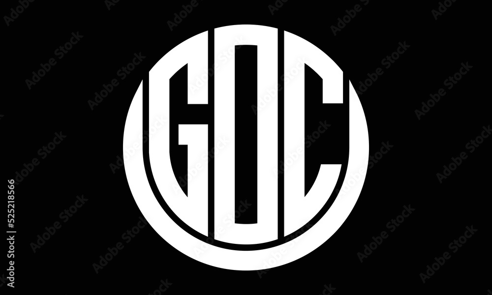 GOC shield in circle logo design vector template. letter mark, wordmark ...