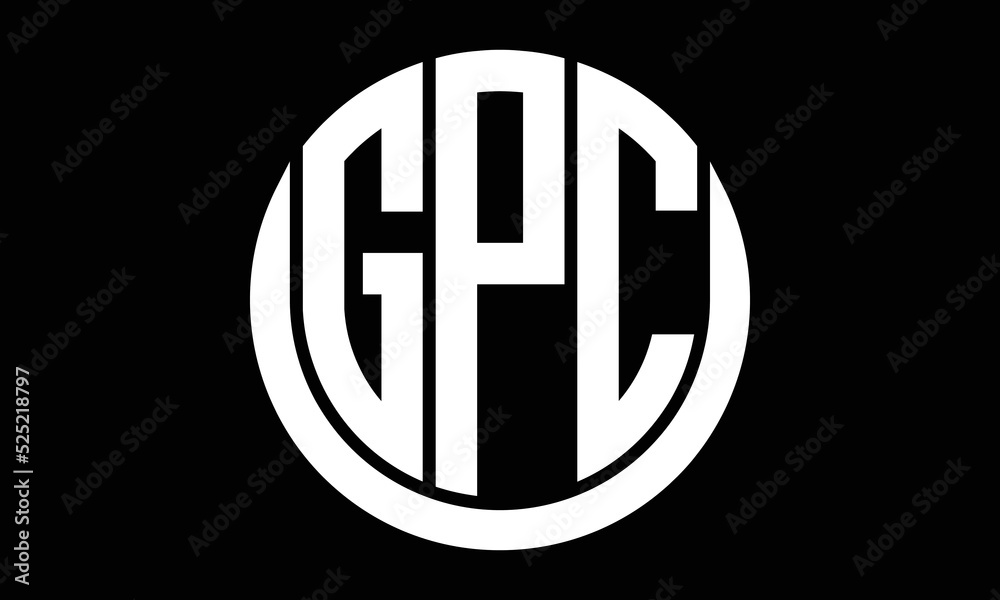 GPC shield in circle logo design vector template. letter mark, wordmark ...