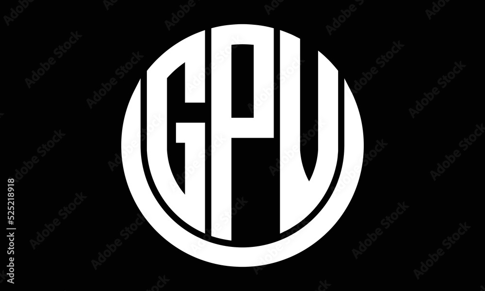 GPV shield in circle logo design vector template. letter mark, wordmark ...