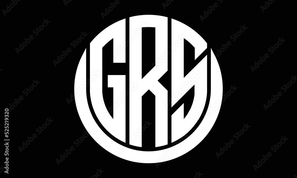 GRS shield in circle logo design vector template. letter mark, wordmark ...