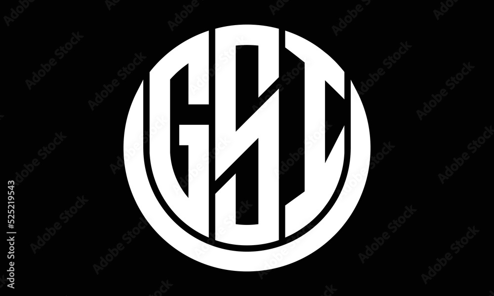 GSI shield in circle logo design vector template. letter mark, wordmark ...