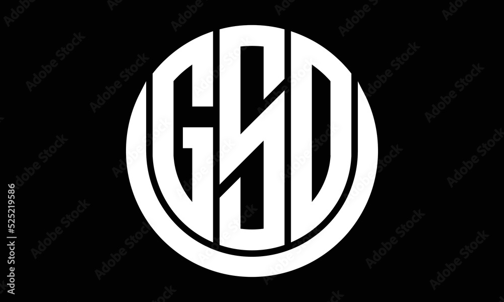GSO shield in circle logo design vector template. letter mark, wordmark ...