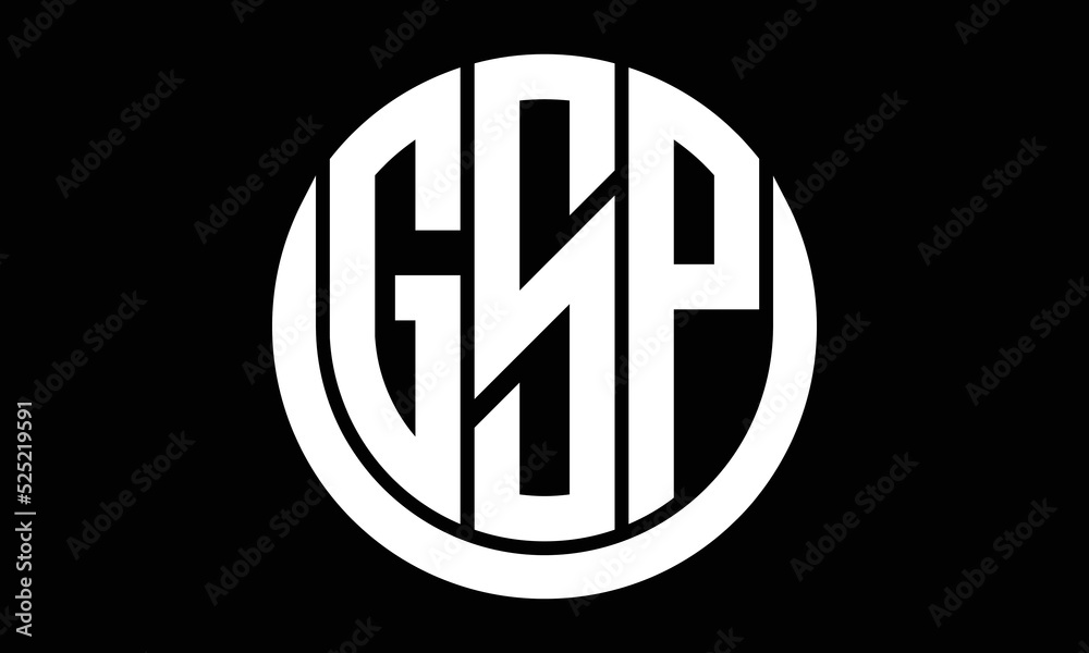 GSP shield in circle logo design vector template. letter mark, wordmark ...
