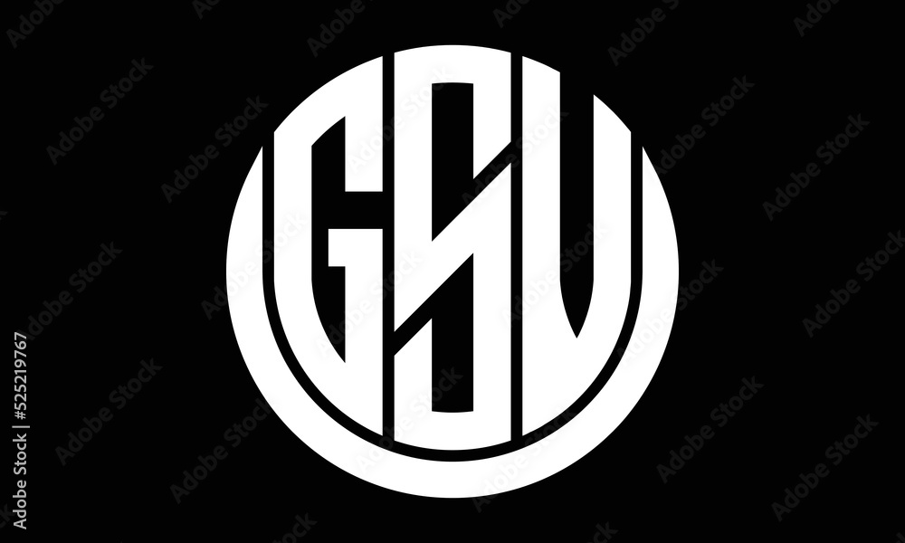 GSV shield in circle logo design vector template. letter mark, wordmark ...