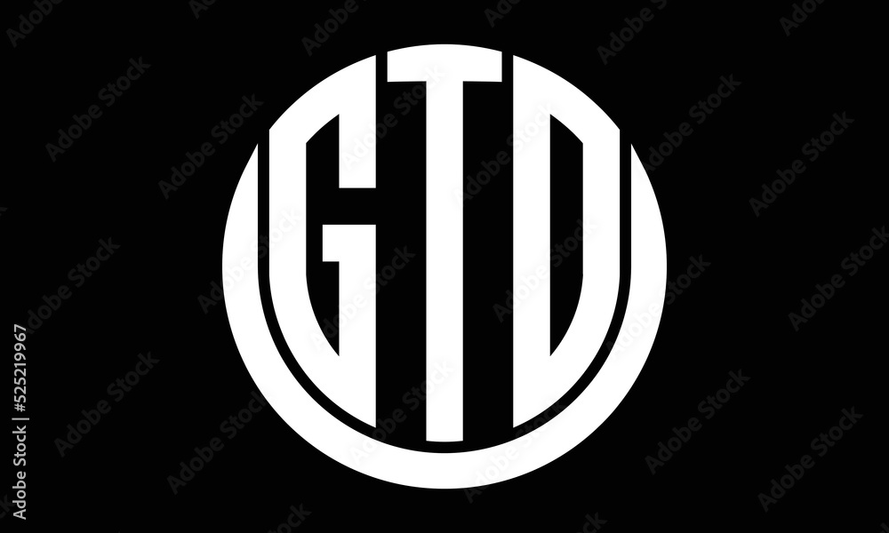 GTO shield in circle logo design vector template. letter mark, wordmark ...