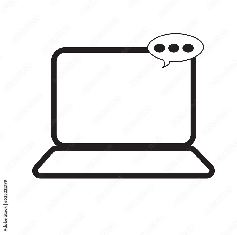 message icon on laptop background, background picture, template for ...
