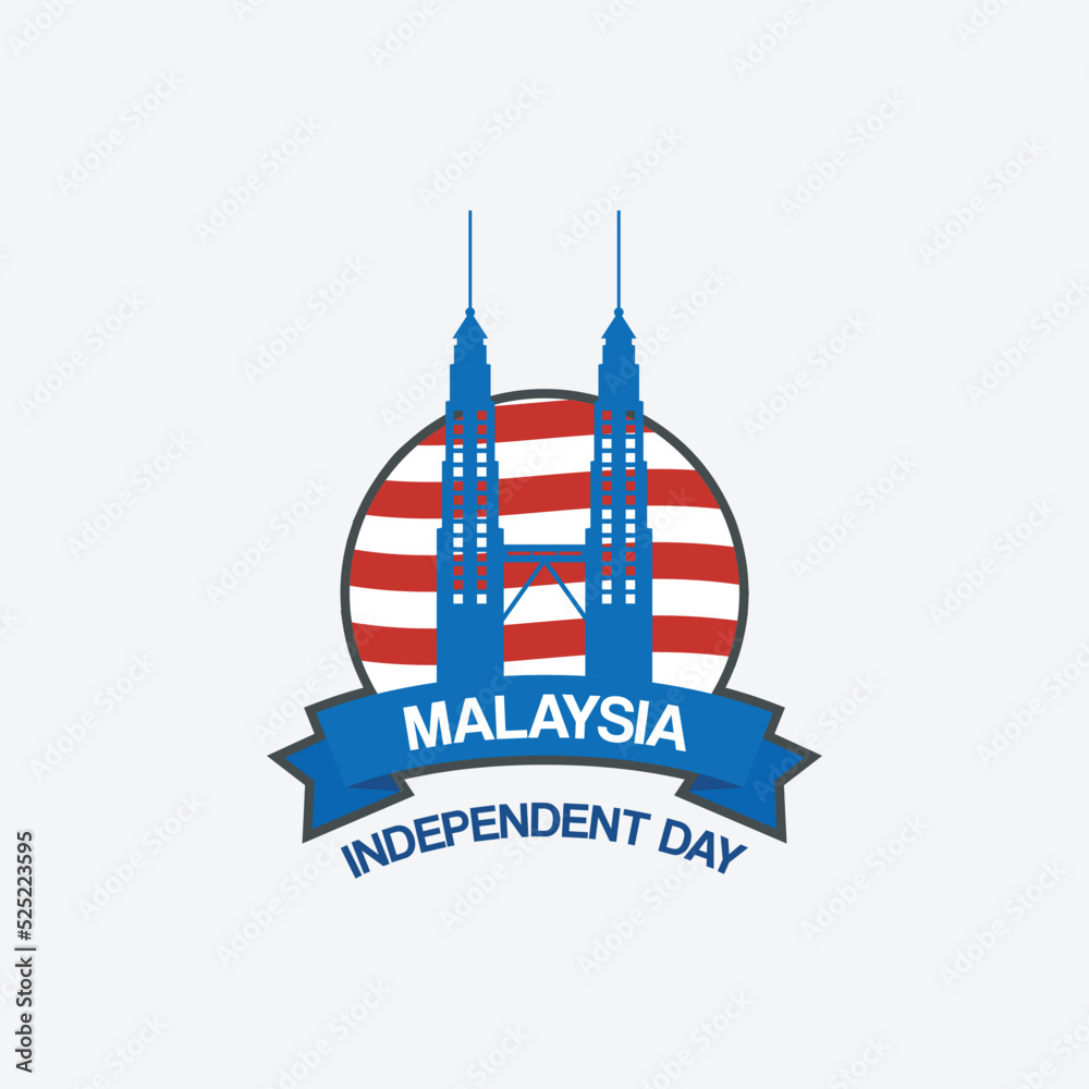 independence day malaysia 65th logo with petronas building. Stock ...
