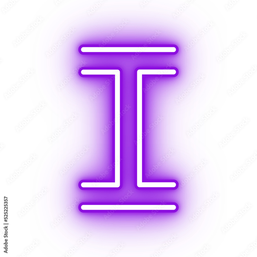 Neon alphabet I icon, glowing icon, glowing alphabet icon, glowing I ...