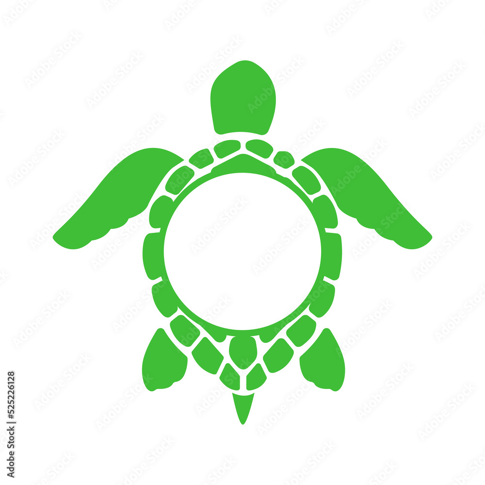 Swimming sea turtle text box vector Leave space for text. Isolated on ...