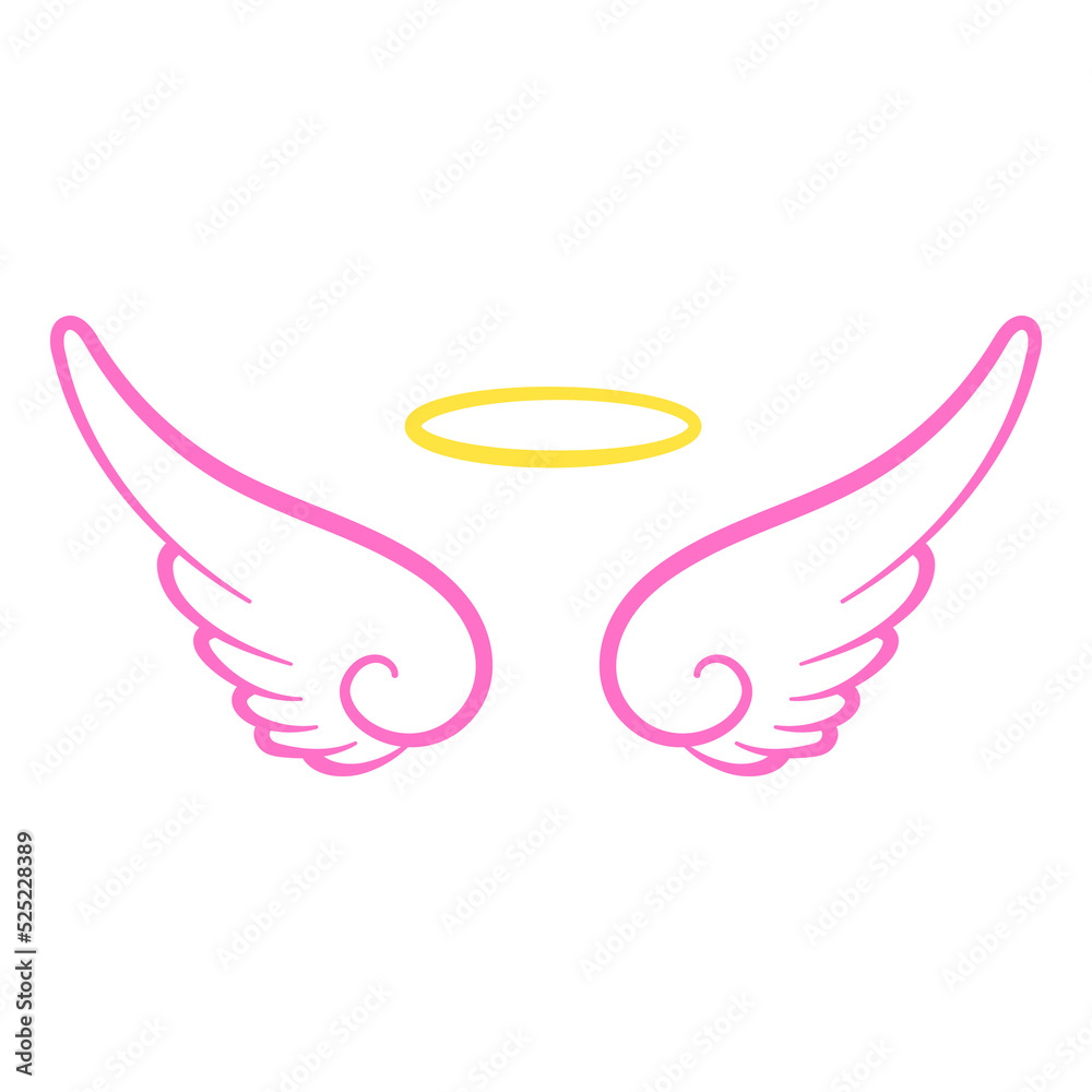 Angel wings design and cute head ring for kids. Isolated on white ...