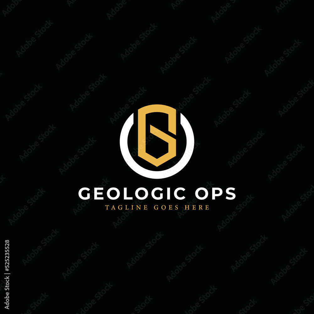 Abstract initial letter GO or OG logo in white gold color isolated in ...