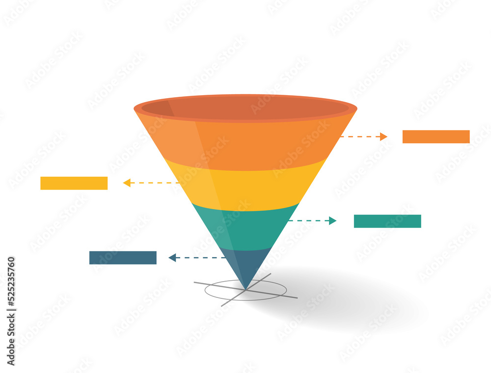 Infographic template for business. 4 Steps Modern Sales funnel diagram ...