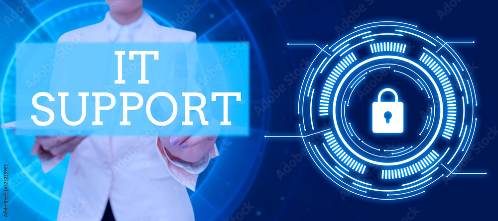 Text showing inspiration It Support. Business concept Lending help ...