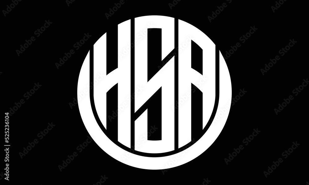 HSA shield in circle logo design vector template. letter mark, wordmark ...