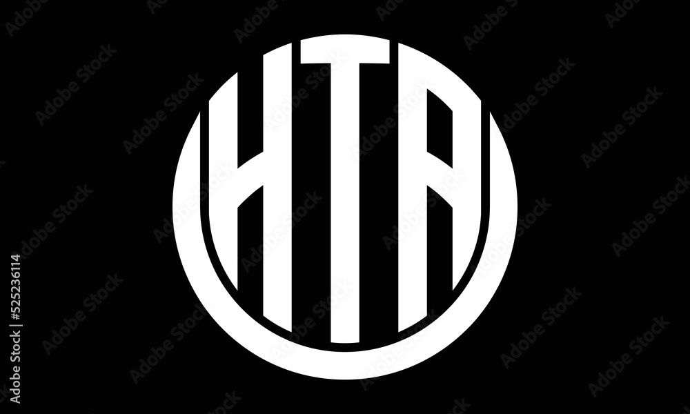HTA shield in circle logo design vector template. letter mark, wordmark ...