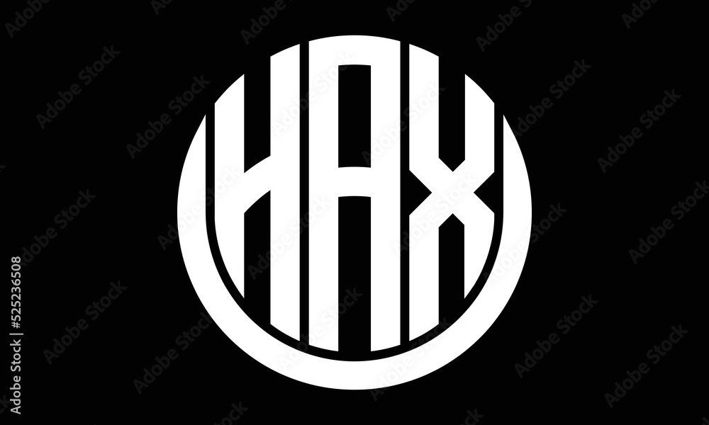 HAX shield in circle logo design vector template. letter mark, wordmark ...
