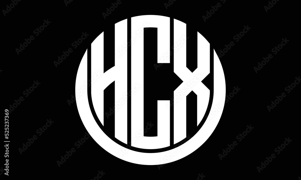 HCX shield in circle logo design vector template. letter mark, wordmark ...