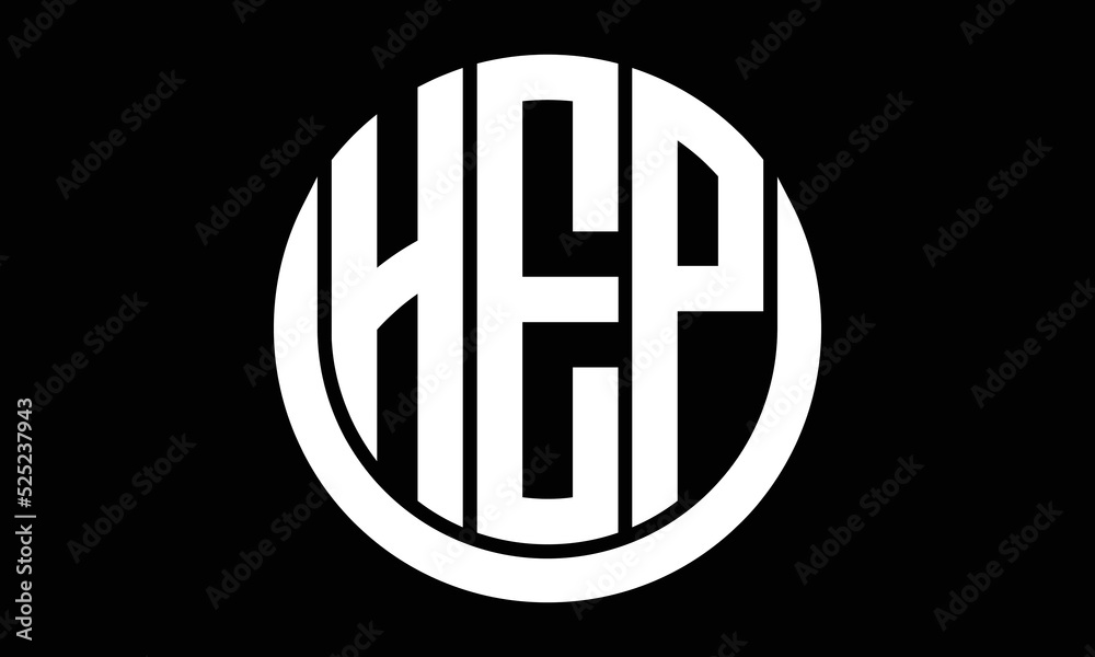 HEP shield in circle logo design vector template. letter mark, wordmark ...