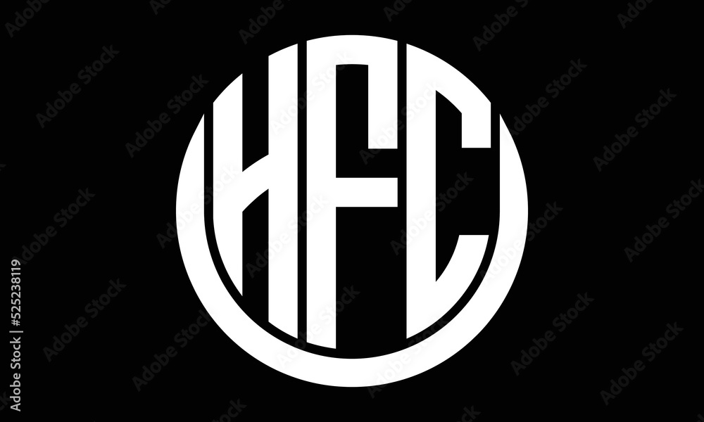 HFC shield in circle logo design vector template. letter mark, wordmark ...