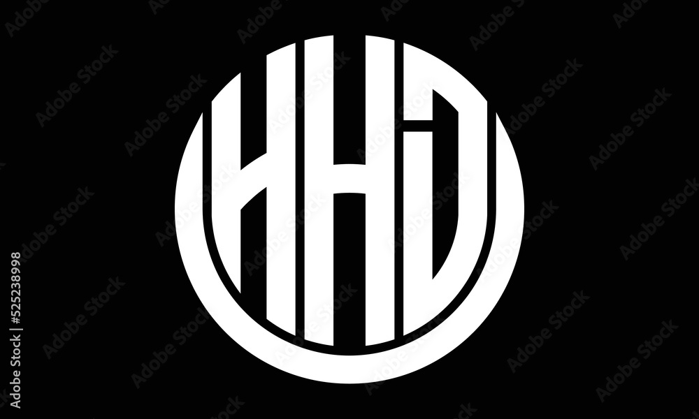 HHD shield in circle logo design vector template. letter mark, wordmark ...