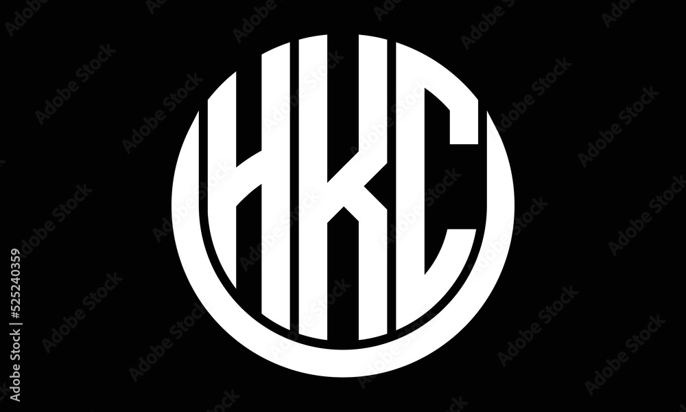 HKC shield in circle logo design vector template. letter mark, wordmark, monogram symbol on ...