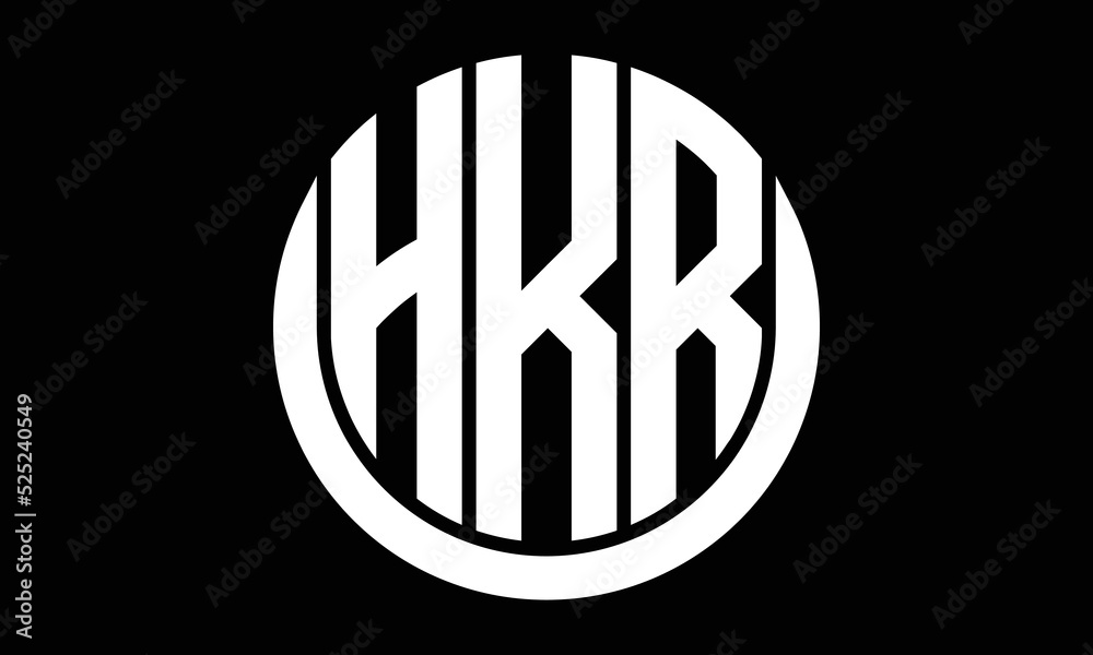 HKR shield in circle logo design vector template. letter mark, wordmark ...