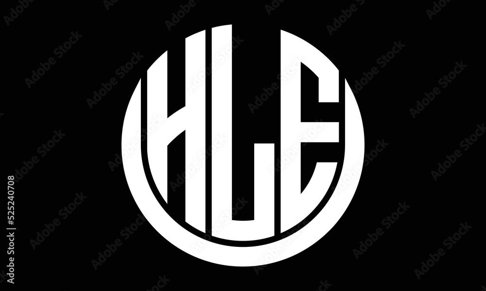 HLE shield in circle logo design vector template. letter mark, wordmark ...