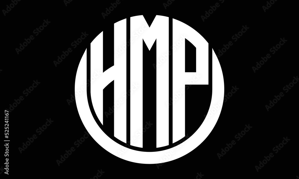 HMP shield in circle logo design vector template. letter mark, wordmark ...