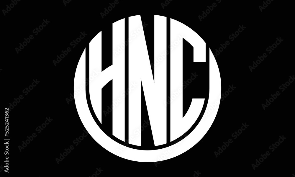 HNC shield in circle logo design vector template. letter mark, wordmark ...