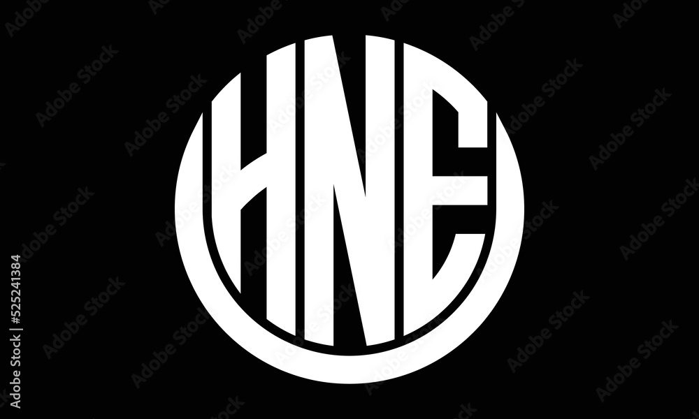 HNE shield in circle logo design vector template. letter mark, wordmark ...