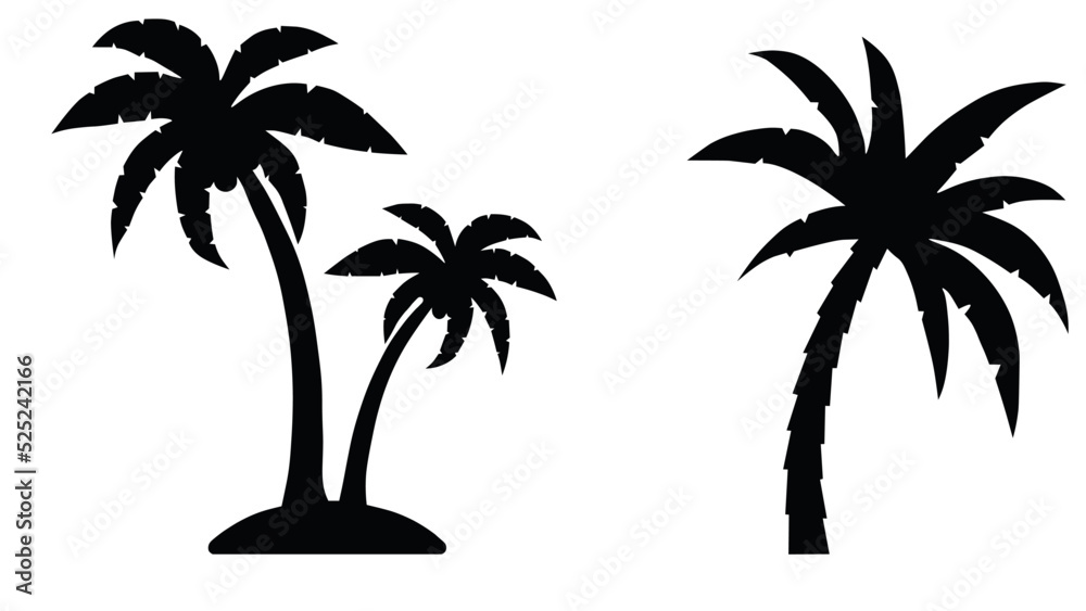 Coconut tree white background, Palm tree summer logo template vector ...