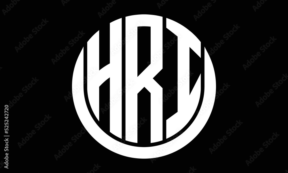 HRI shield in circle logo design vector template. letter mark, wordmark ...