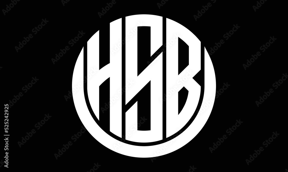 HSB shield in circle logo design vector template. letter mark, wordmark ...