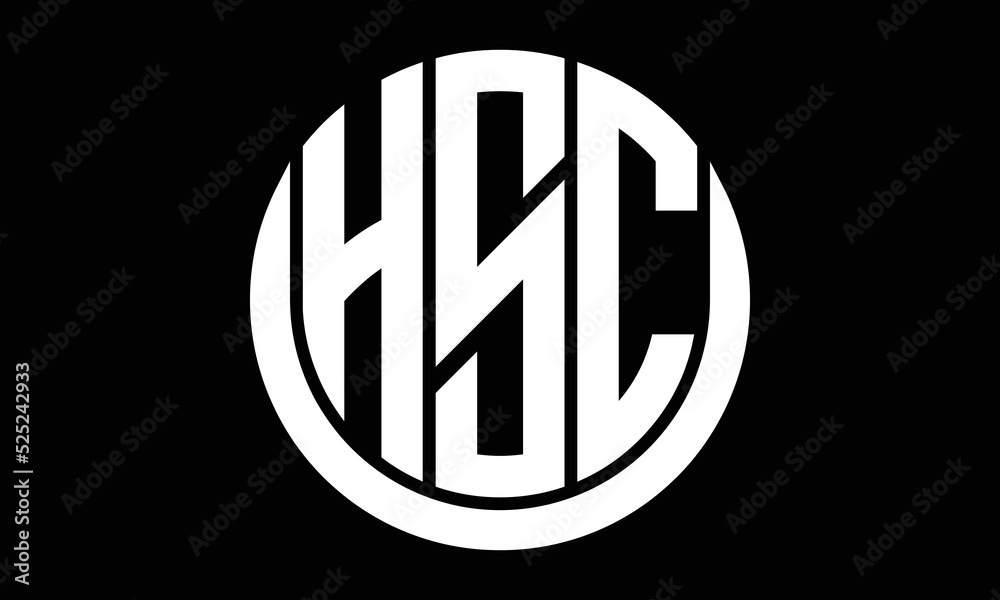 Vecteur Stock HSC shield in circle logo design vector template. letter ...