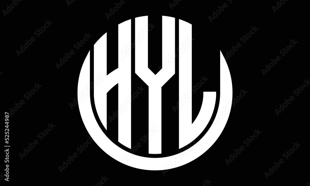 HYL shield in circle logo design vector template. letter mark, wordmark ...